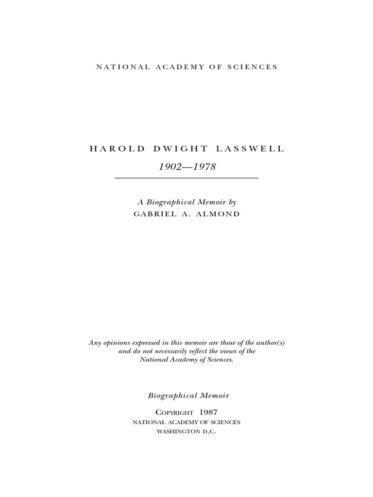 Lasswell Harold | PDF | Attitude (Psychology) | Reductionism