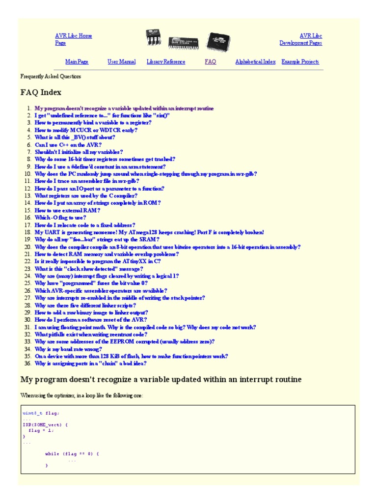 Frequently Asked Questions - AVR | PDF | C (Programming Language) | Subroutine