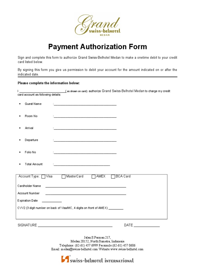 Payment Authorization Form | PDF