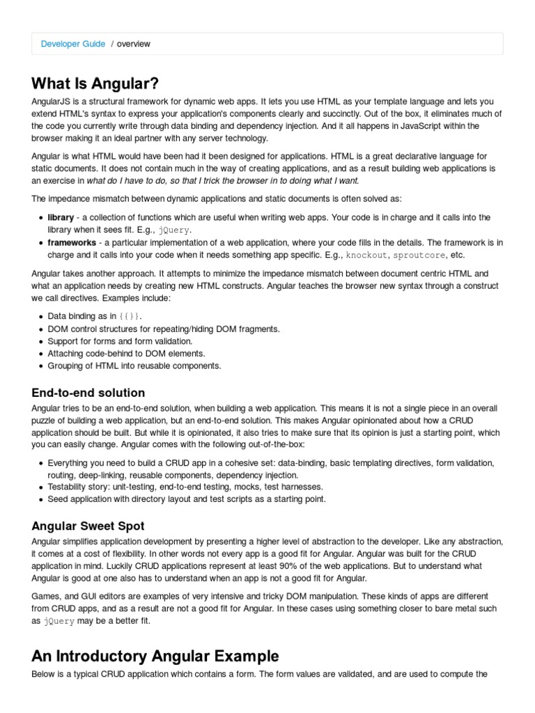 AngularJS Dev Guide | PDF | Angular Js | Java Script