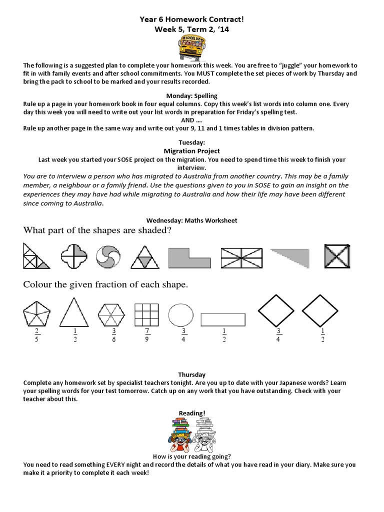 what-part-of-the-shapes-are-shaded-year-6-homework-contract-week-5