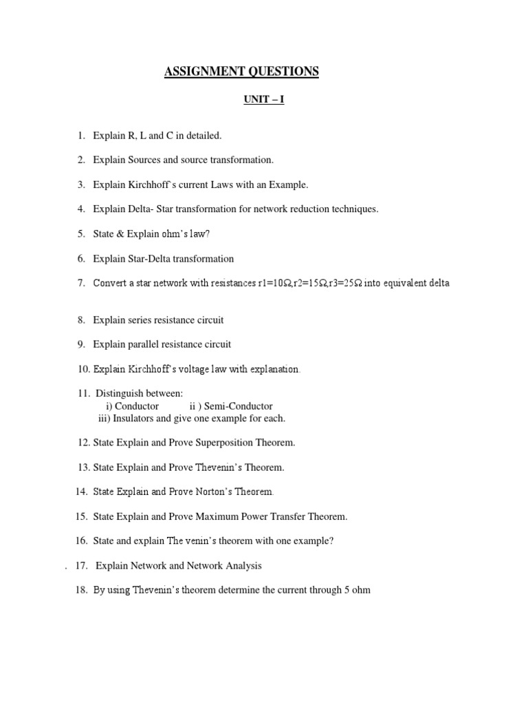 Assignment Questions | PDF | Transformer | Electric Motor