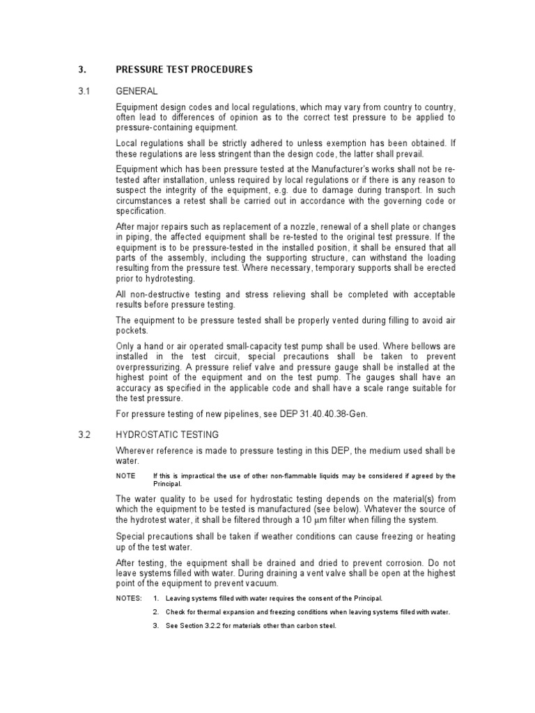 Pressure Test Procedures | PDF | Corrosion | Stainless Steel