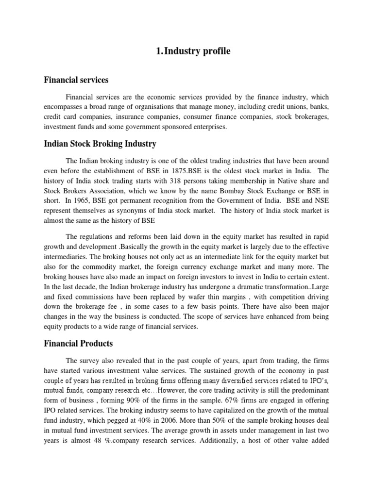 Industry Profile 2 | PDF | Stock Market | Capital Market