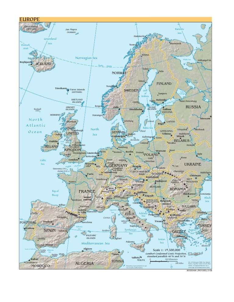 CIA - World Factbook - Reference Map - Europe | PDF | Norway | Danube