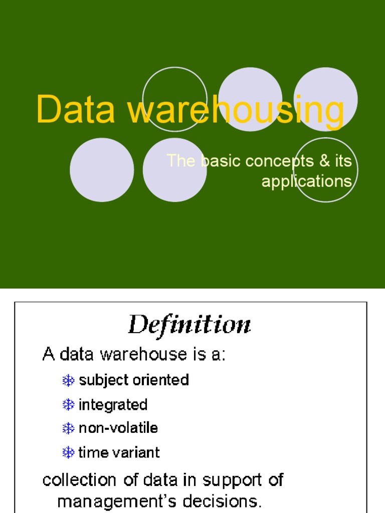 Data Warehousing: The Basic Concepts & Its Applications | PDF