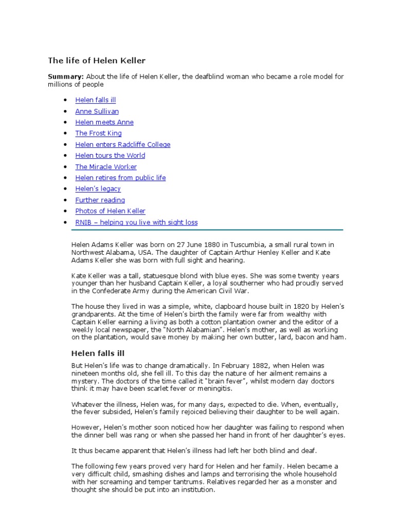 The Life of Helen Keller | PDF | Helen Keller
