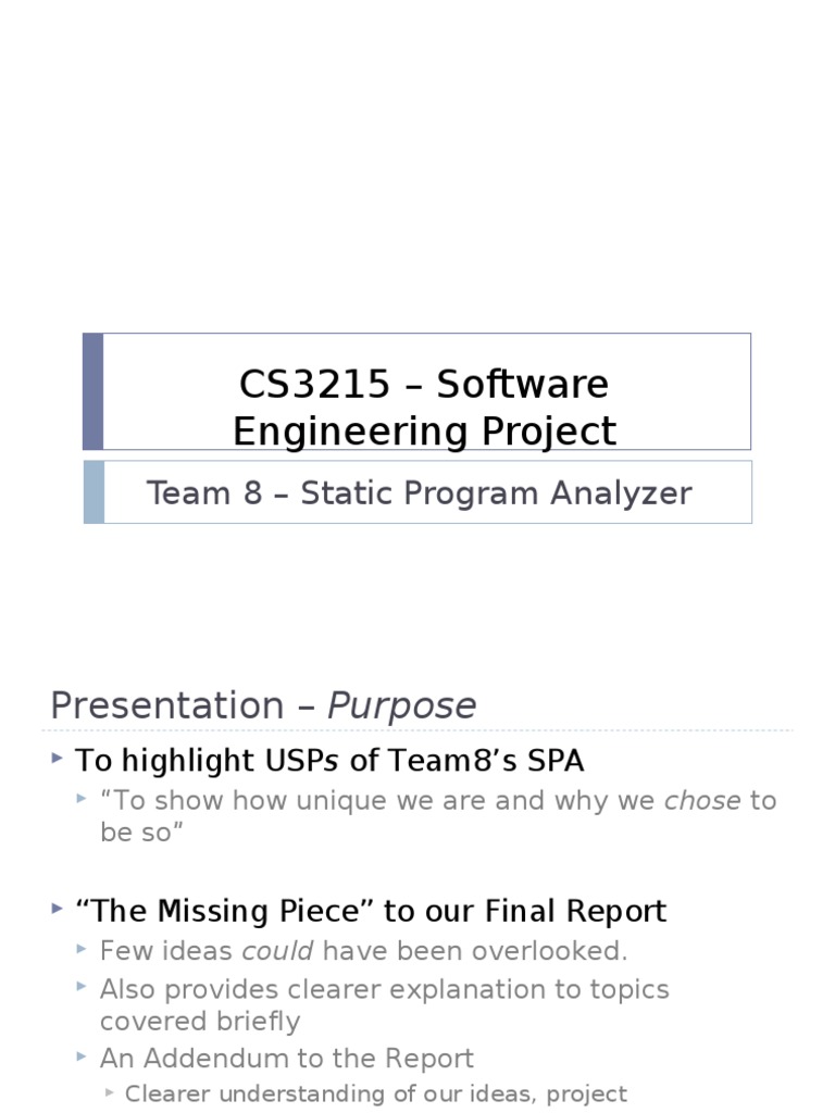 CS3215 - Software Engineering Project | PDF | Parsing | Regular Expression