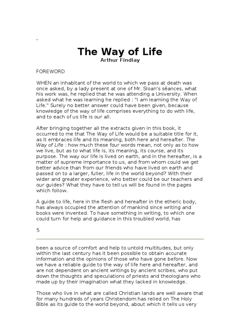 Arthur Findlay - The Way of Life | PDF | Luminiferous Aether | Spiritualism