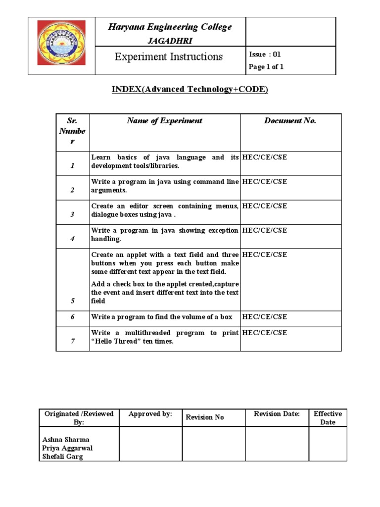 CSE Lab Manuals Java | PDF | Java (Programming Language) | Object Oriented Programming