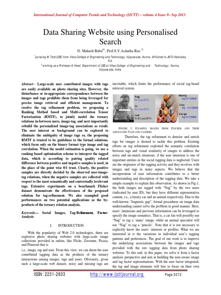 Data Sharing Website Using Personalised Search | PDF | Tag (Metadata ...