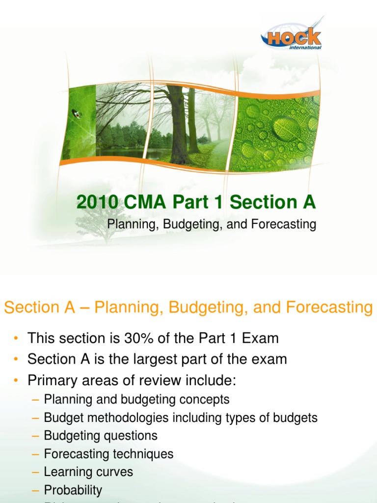 CMA Part 1: Budgeting and Planning Overview | PDF | Regression Analysis ...