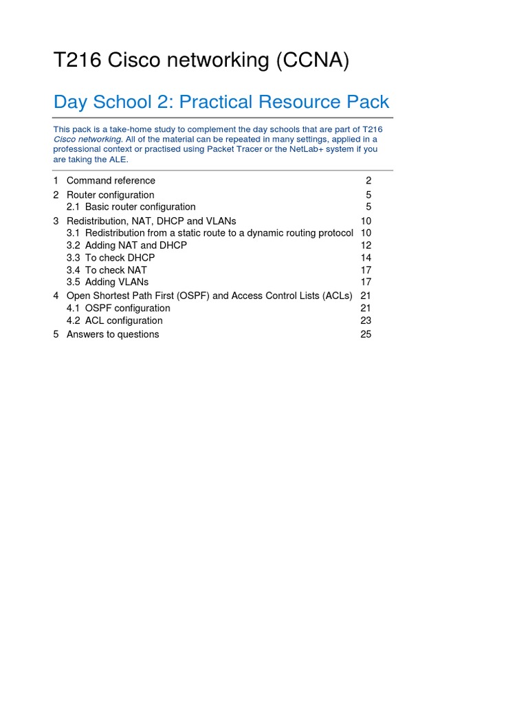 CCNA - Day School 2 | PDF | Ip Address | Router (Computing)