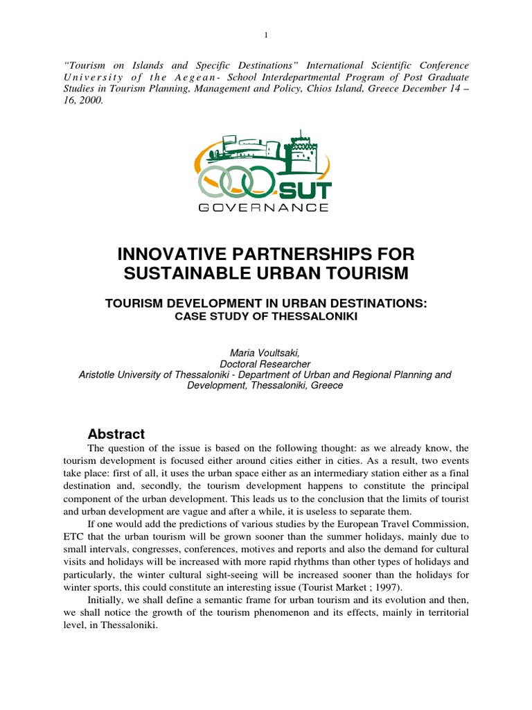 Tourism Development in Urban Destination Case Study of Thessaloniki ...