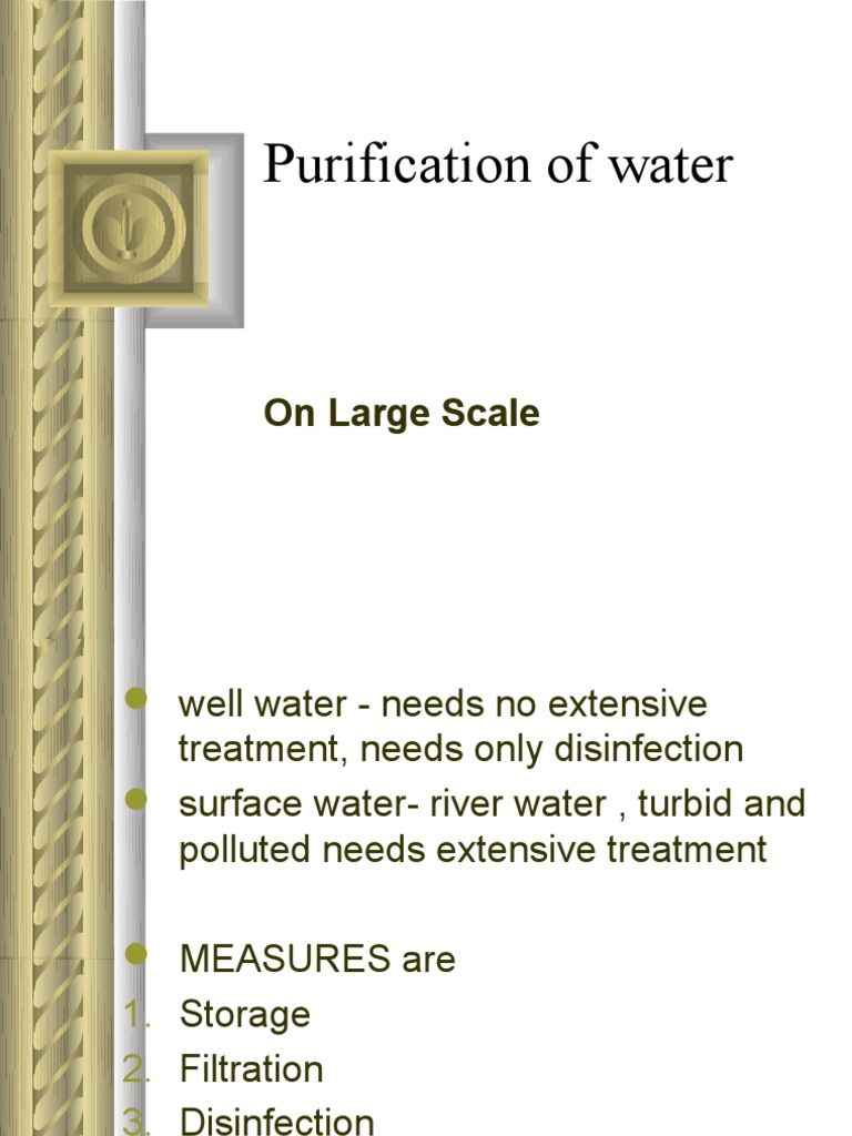 Large Scale Water Purification Methods | PDF | Filtration | Water ...