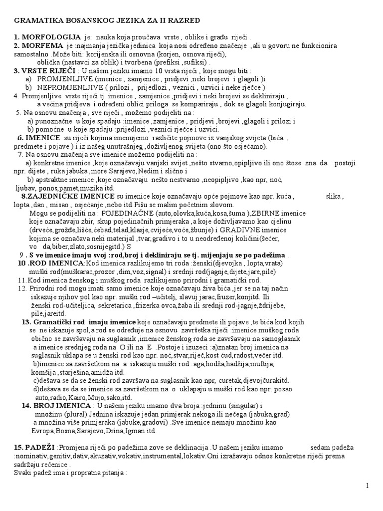 Bosanski Jezik I Knjizevnost Za Drugi Razred | PDF