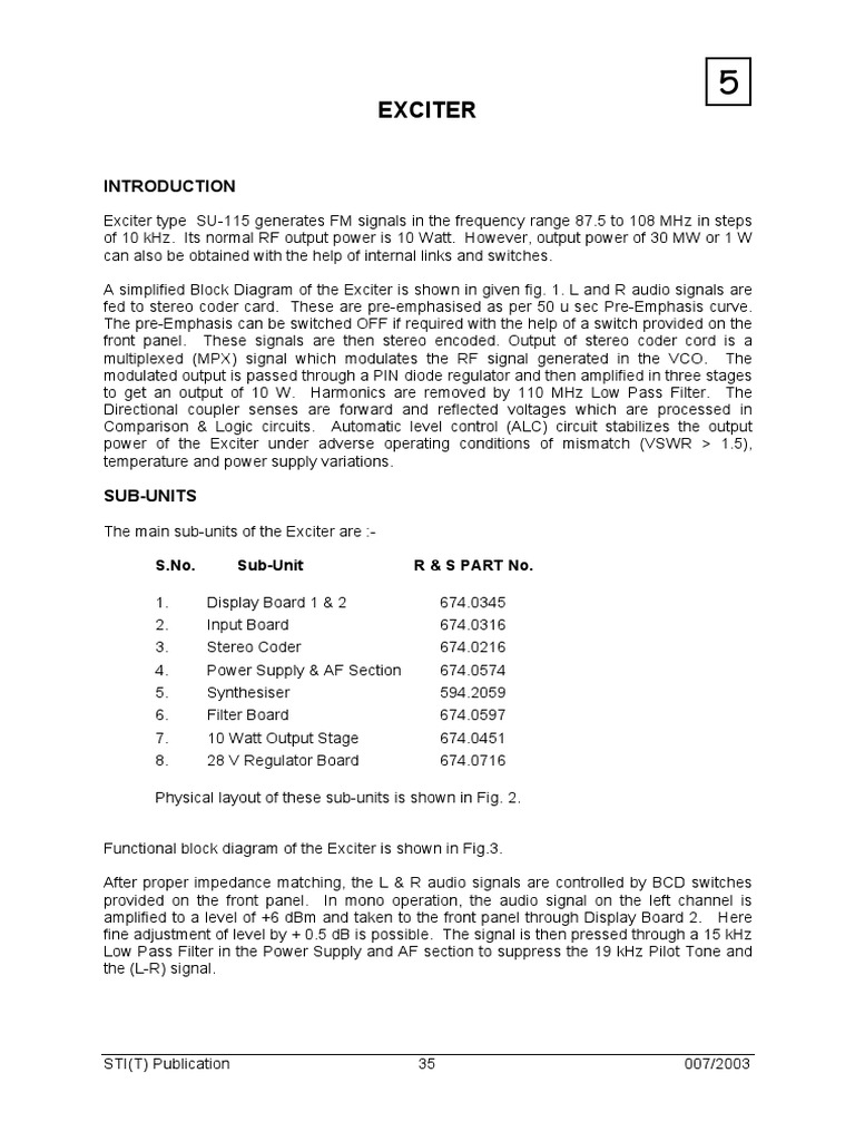 05 Exciter | PDF | Amplifier | Frequency Modulation