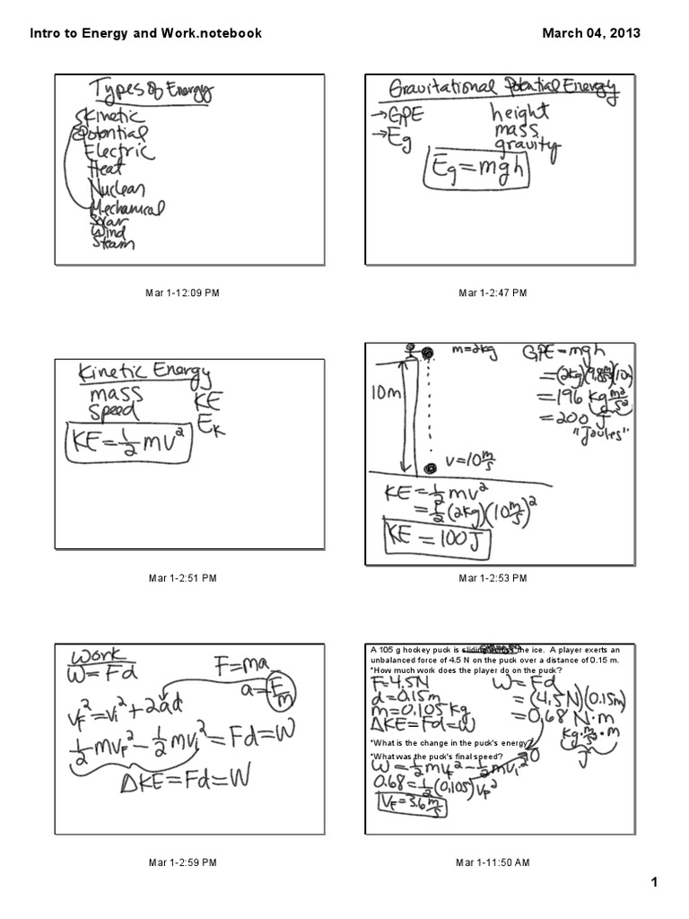 Intro To Energy and Work PD 8 | PDF