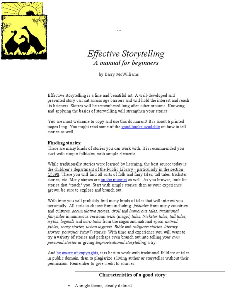 Effective Storytelling: A Manual For Beginners | Download Free PDF ...