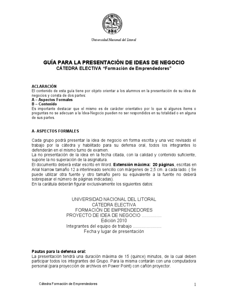 Guia para Presentacion de Idea-Negocio | PDF | Distribución (comercial ... Guia para Presentacion de Idea-Negocio | PDF | Distribución (comercial ...