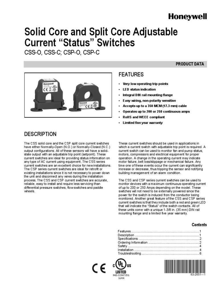 Honeywell CSS | PDF | Relay | Switch