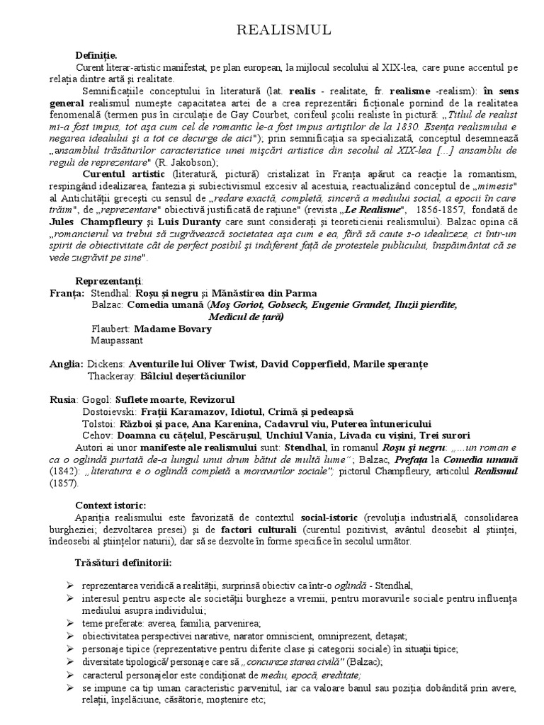 Realismul | PDF