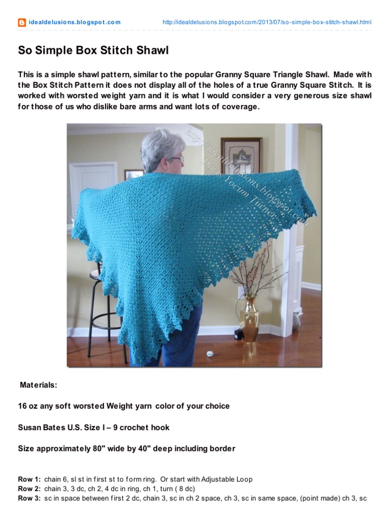 Simple Box Stitch Shawl Pattern | PDF | Crochet | Knitting