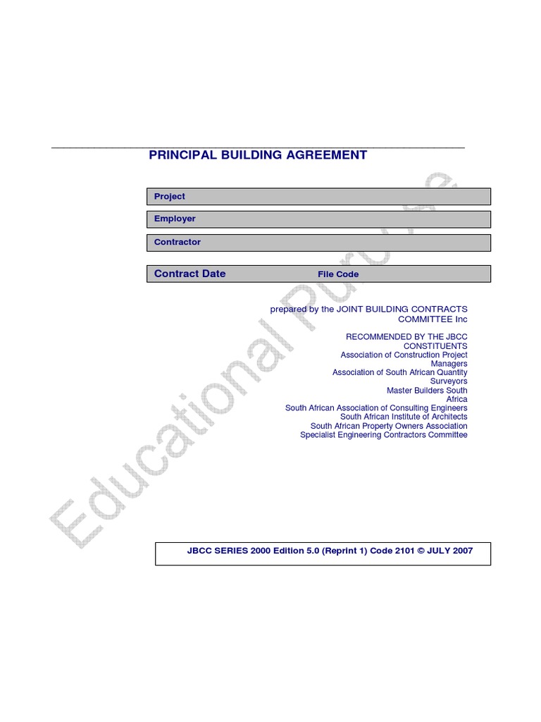 JBCC Contact Agreement | PDF | Guarantee | Law Of Agency
