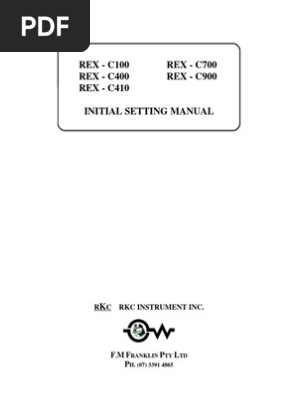 Rex C100 Manual