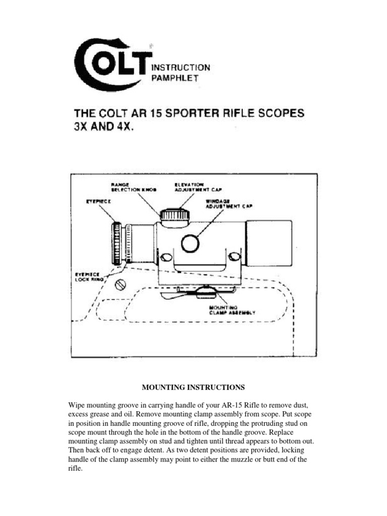 Colt Scope 3x - 4x (M16 and AR15) | Telescopic Sight | Rifle