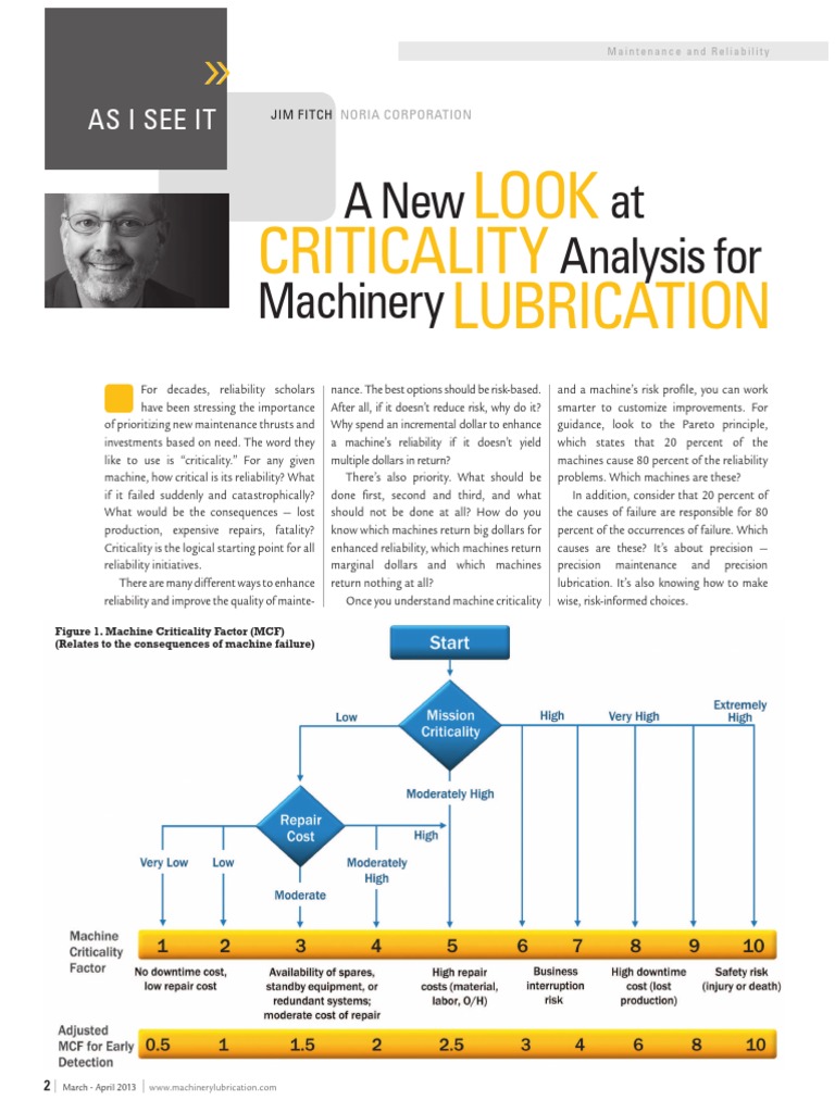 7 A New Look at Criticality Analisys For Machinery Lubrication | PDF ...