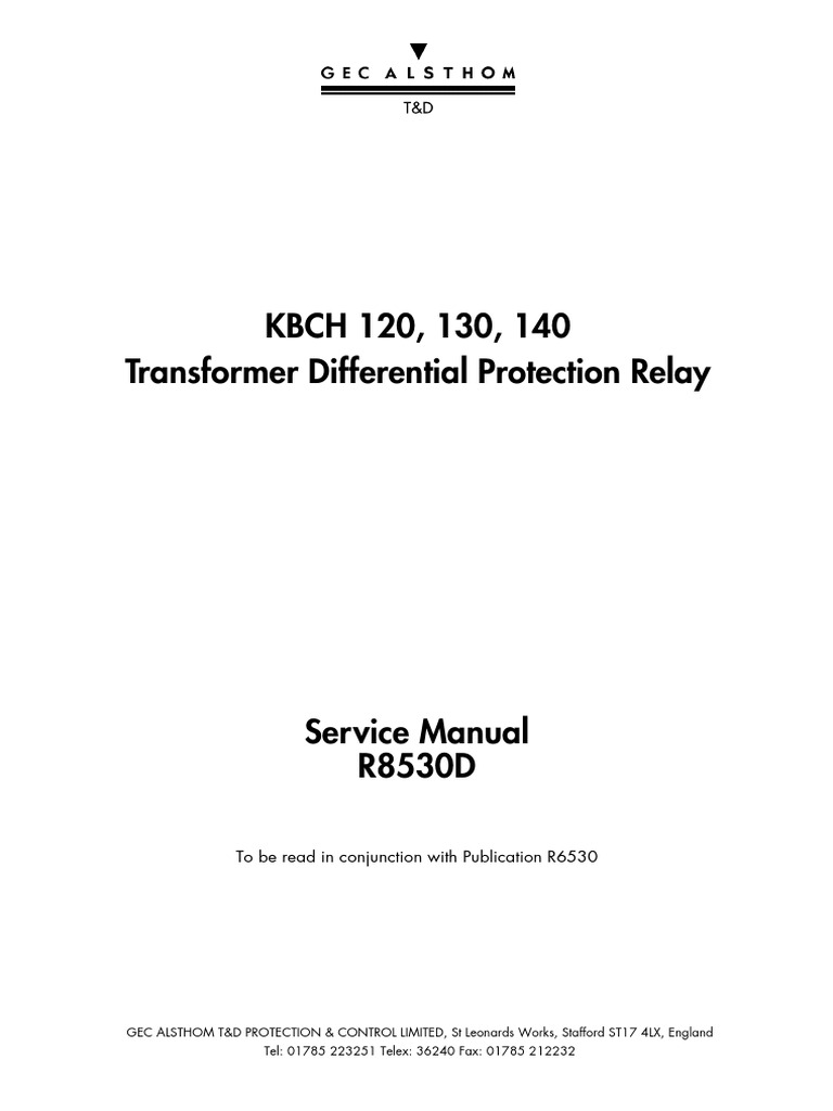 Alstom KBCH 120 | PDF | Relay | Digital Signal Processing