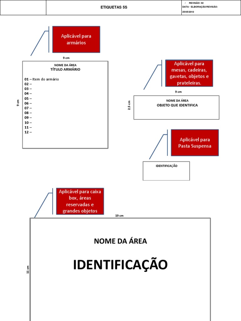 Modelo Etiqueta Programa 5S | PDF