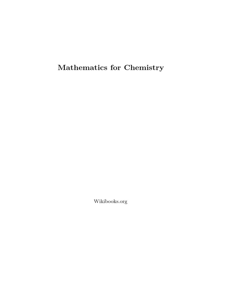 Mathematics For Chemistry | PDF | Trigonometric Functions | Sine