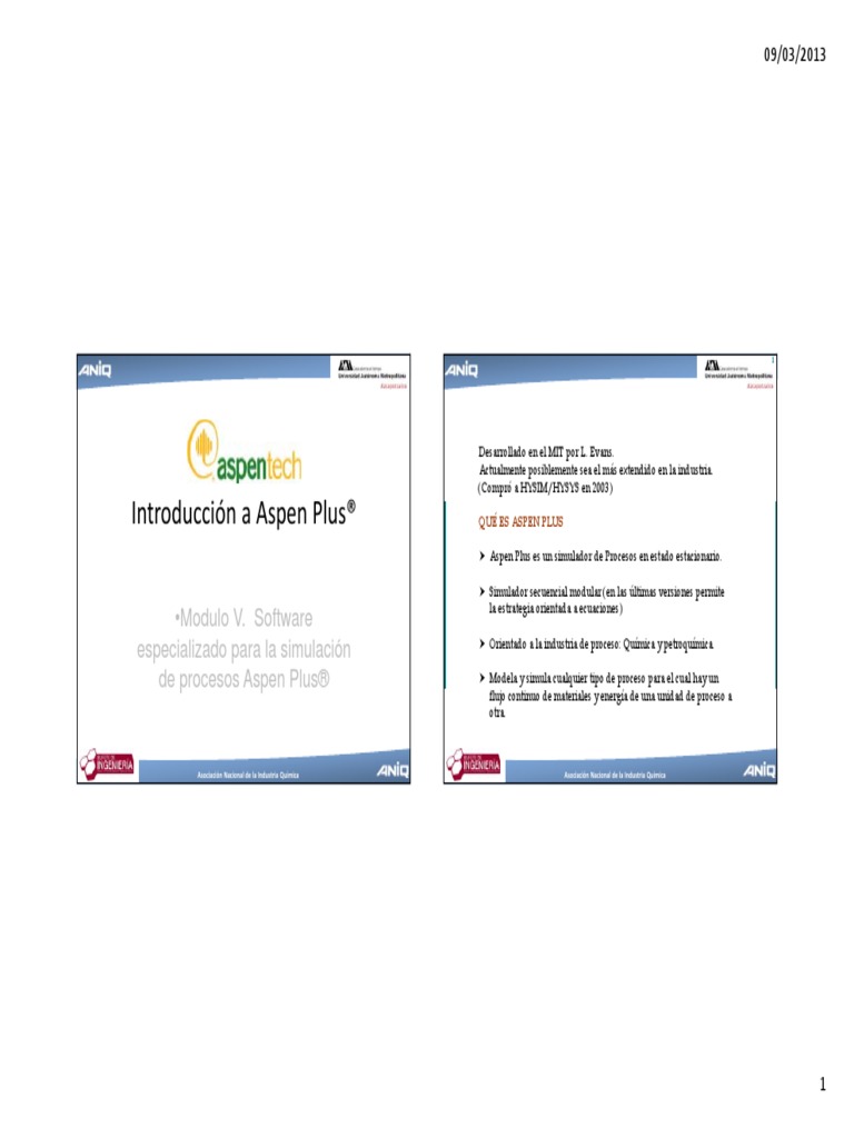 Introducción A Aspen Plus | PDF | Química | Naturaleza