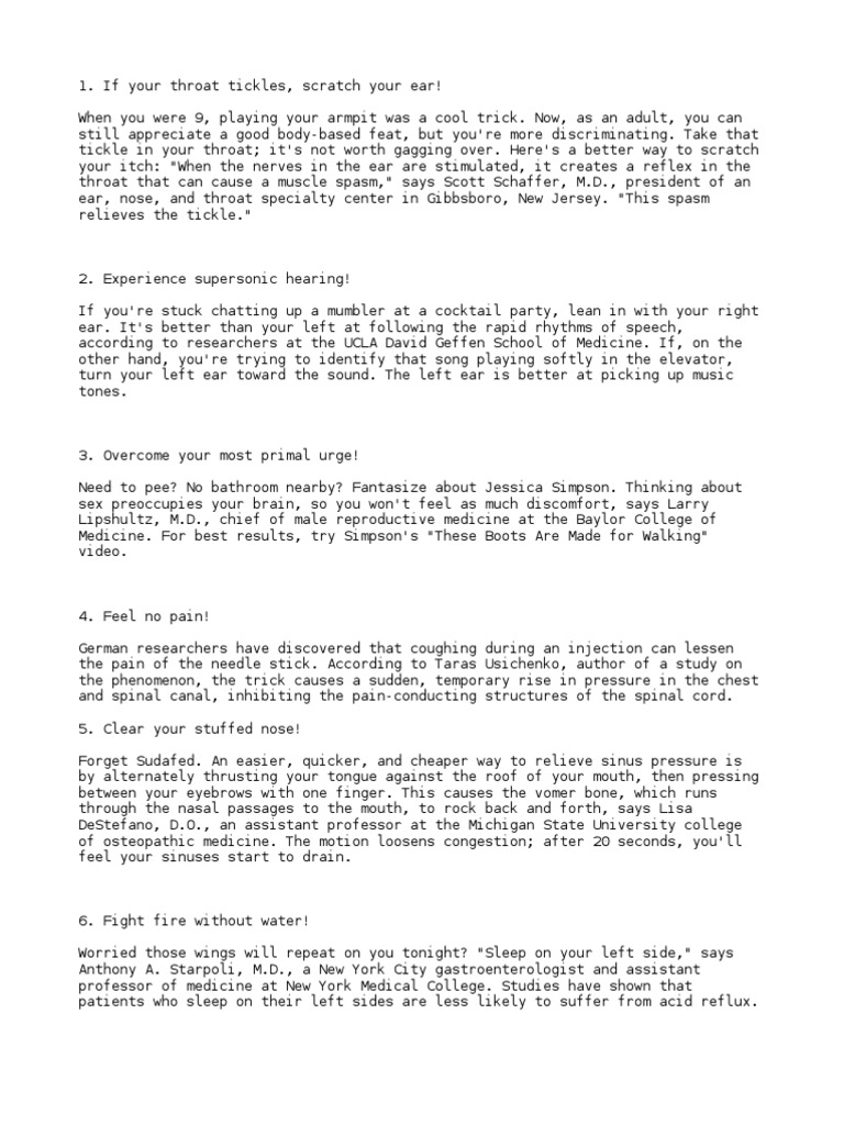 18 Tricks To Your Body | PDF