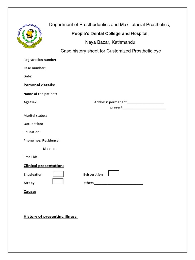 Customized Ocular Prosthesis Case History | PDF | Prosthesis | Human Eye