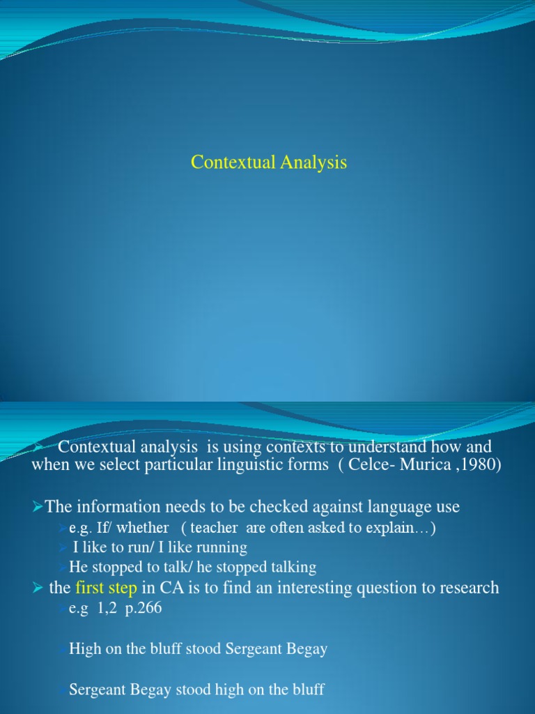 An In-Depth Exploration of Contextual Analysis: Understanding Language ...