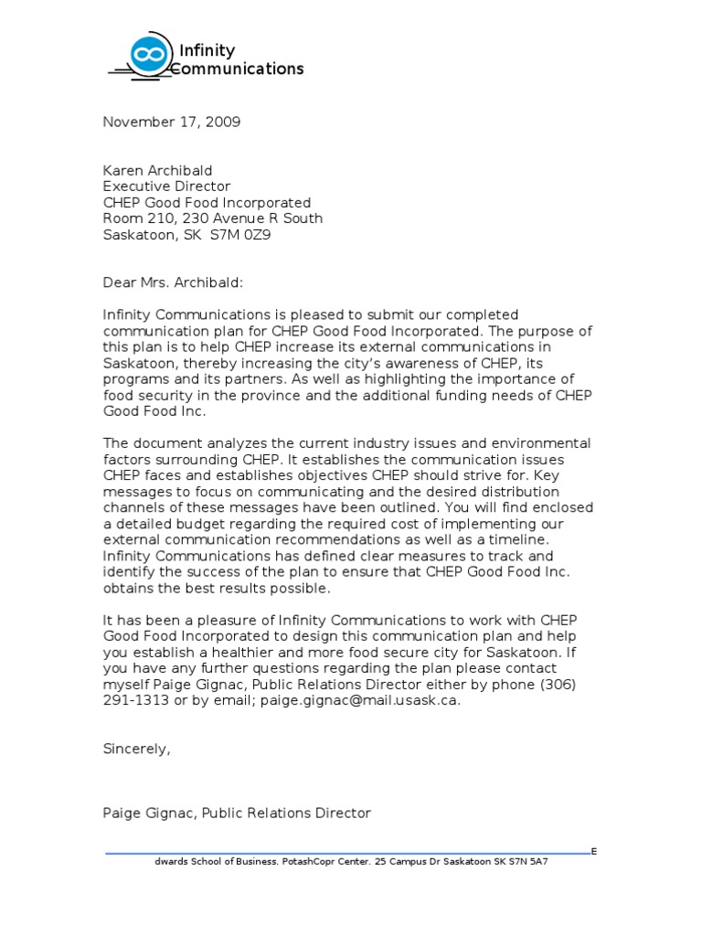 Letter of Transmittal | PDF