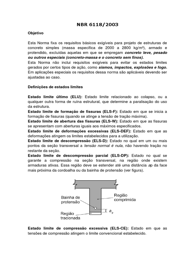 Resumo NBR 6118 | PDF | Estresse (Mecânica) | Módulo de Young