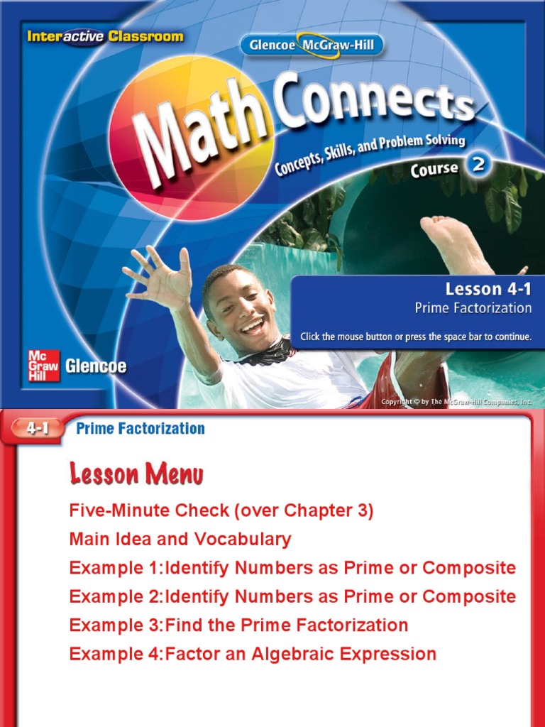 Lesson 4.1 - Prime Factorization | PDF | Factorization | Prime Number