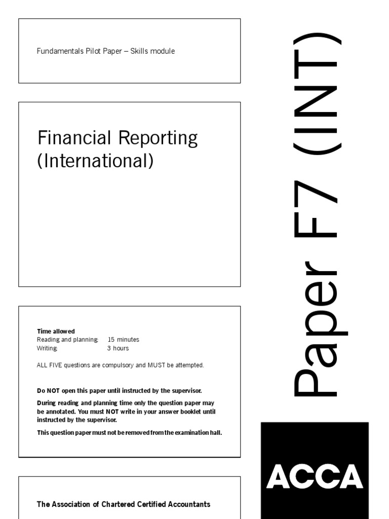 ACCA F7 Financial Reporting Solved Past Papers | PDF | Consolidation ...