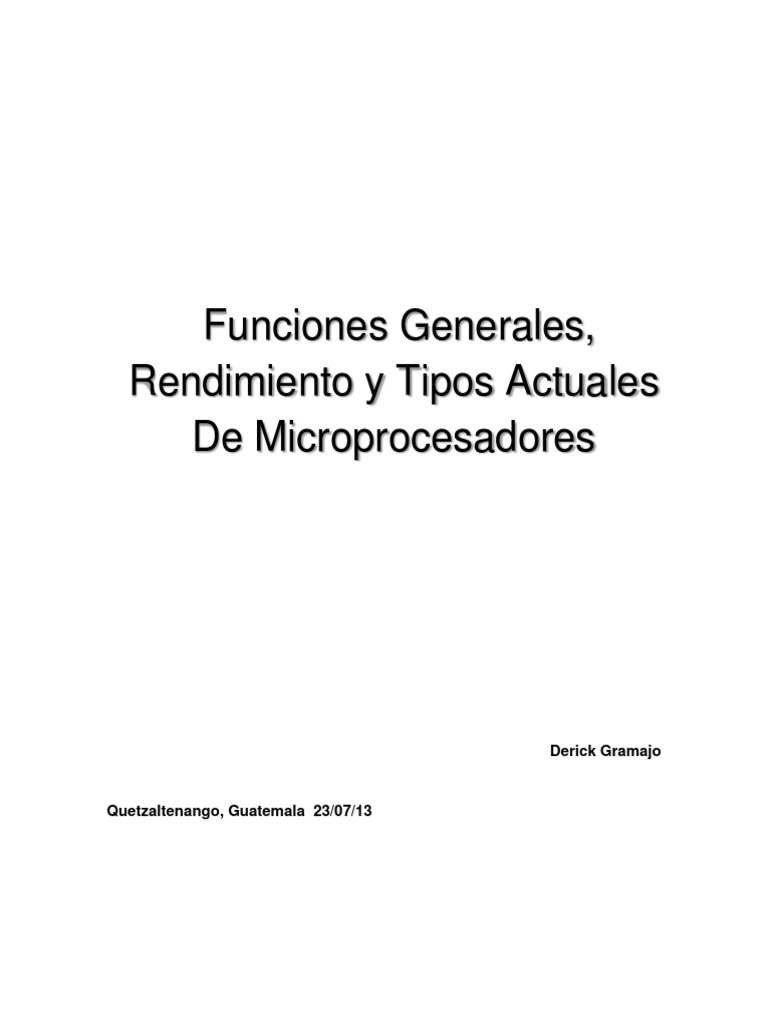 Investigacion Cientifica Microprocesadores | PDF | Microprocesador | Circuito integrado