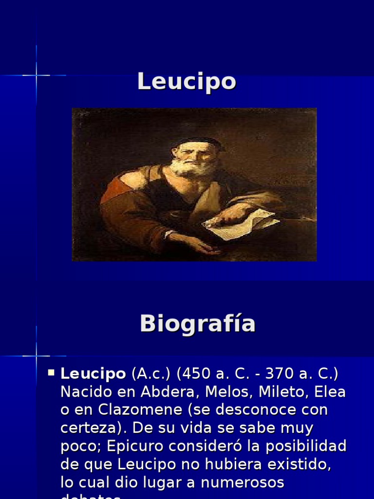 Biografía de Leucipo y su legado | PDF | Clásicos