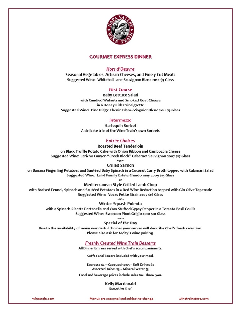 Gourmet Dinner Menu | PDF