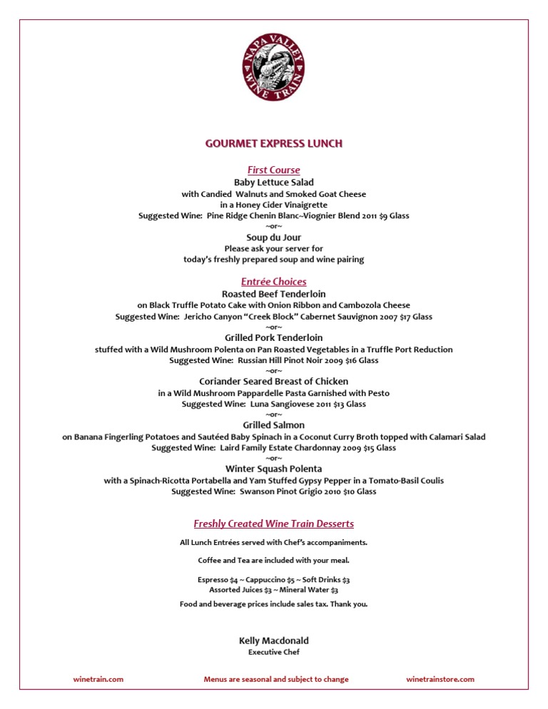 Gourmet Lunch Menu | PDF