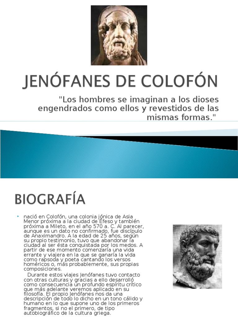 Jenófanes de Colofón | PDF | Science | Ciencia filosófica