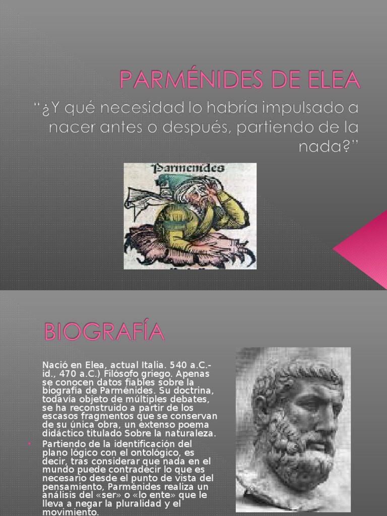 Filosofía de Parménides: Ser y No Ser | PDF | Conocimiento | Metafísica