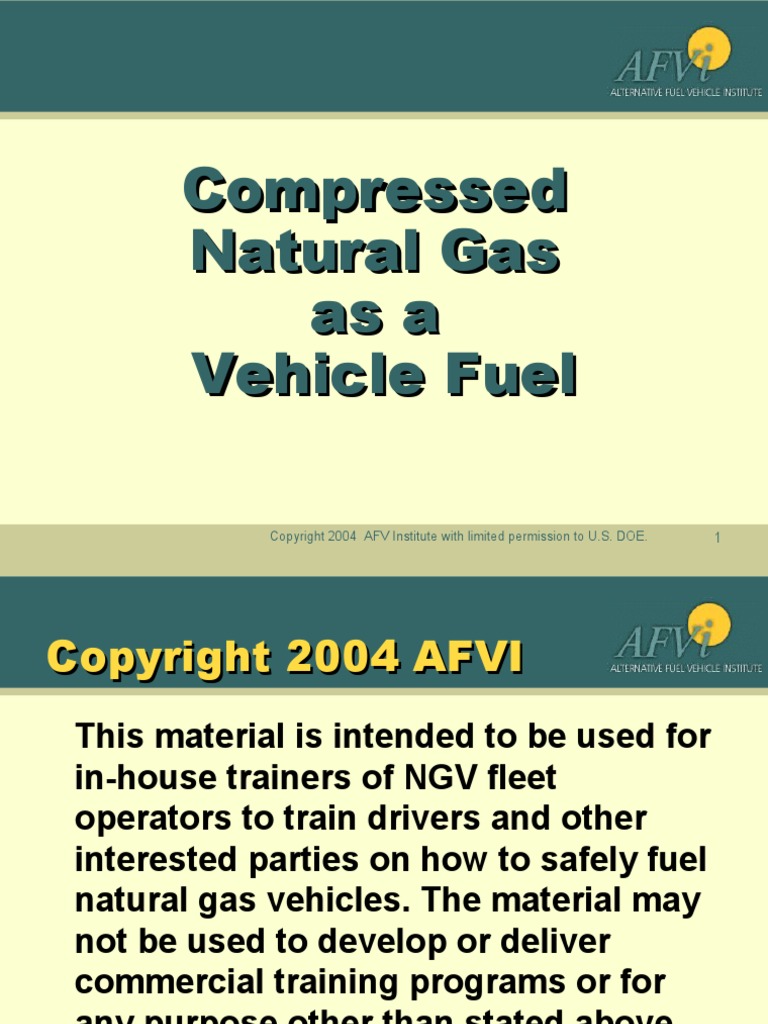 Compressed Natural Gas Asa Vehicle Fuel | PDF | Propane | Natural Gas