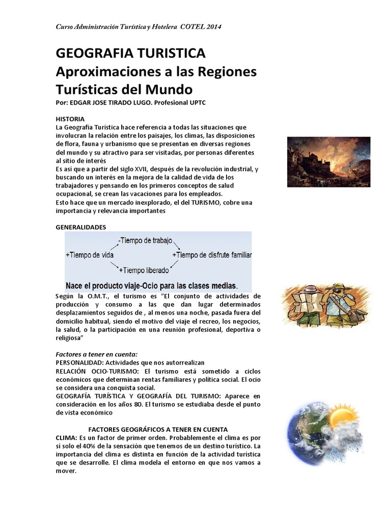 GEOGRAFIA TURISTICA-CursoAdmTuristicayHoteleraCotel | Turismo ...